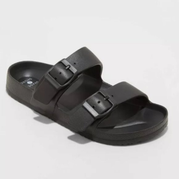 Shade & Shore | Shoes | Neida Eva Two Band Slide Sandalsblack Shade ...